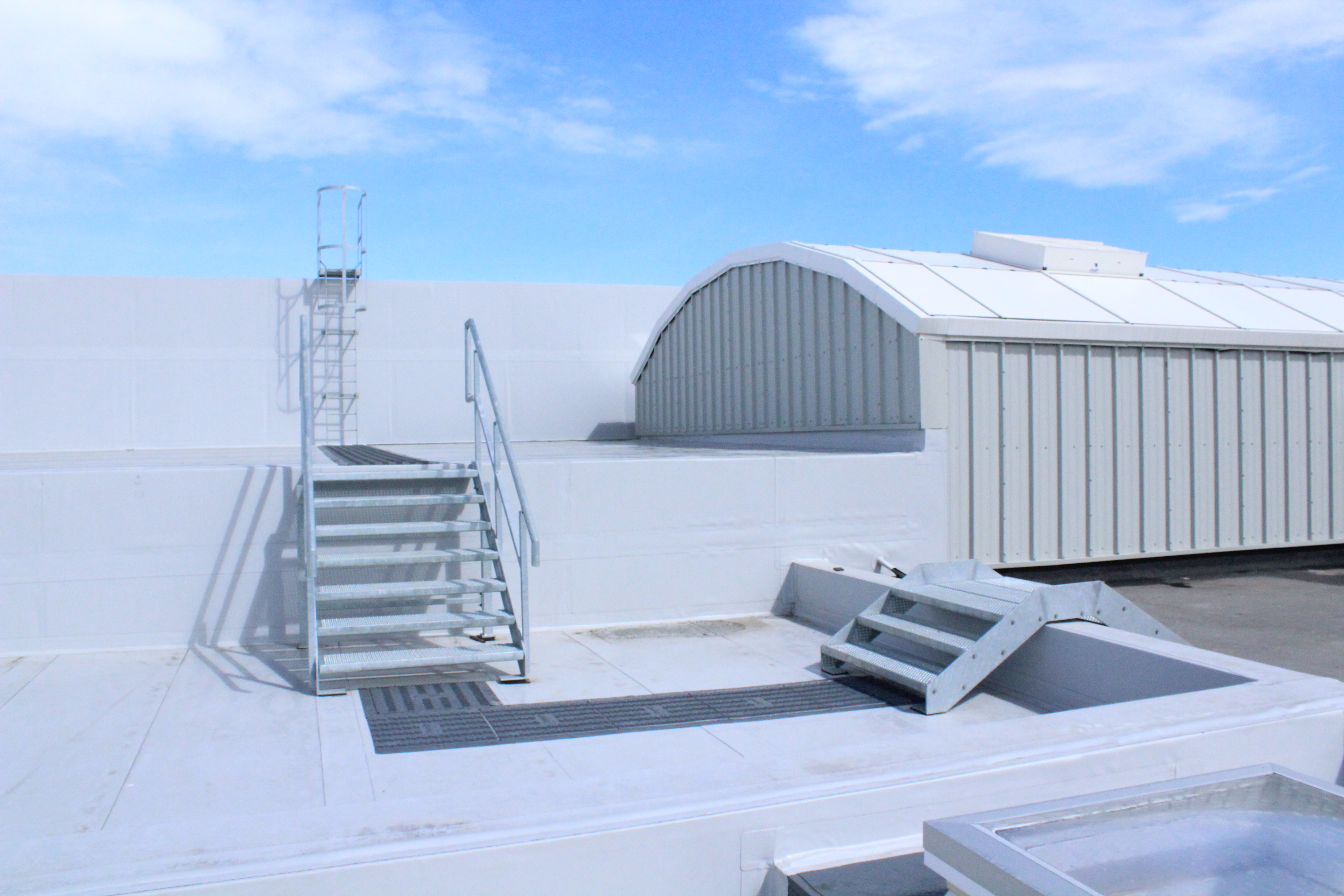 Mild steel galvanised stairs with balustrade and step over – Phil ...